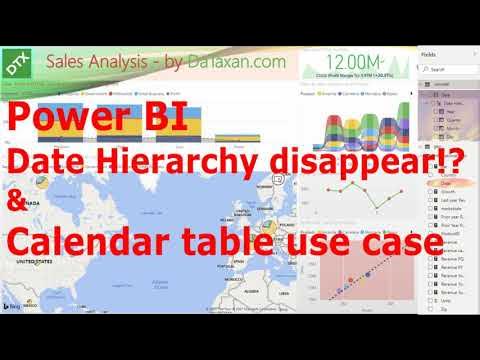Power BI Date Hierarchy disappear!? & Calendar table for optimal data ...