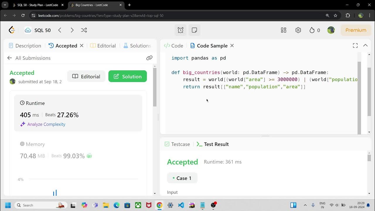 Leetcode Big Countries SQL and Pandas || Problem 3 || @datatechinfo - YouTube