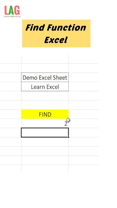 Find Function | Excel - YouTube