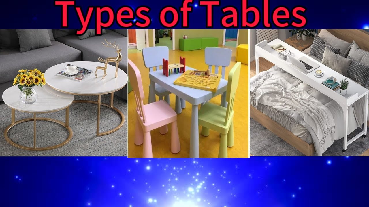 Types of Tables with names #tables #furniture #engrnmemon - YouTube