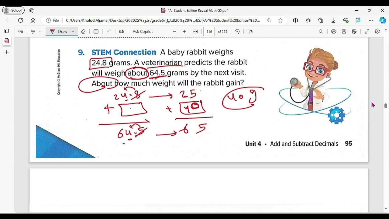 reveal math grade 5 lesson 4 - 1 estimate sums and differences of ...