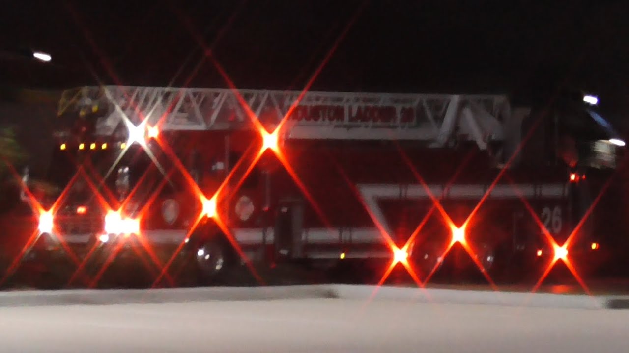 Houston Fire Dept Ladder 26 Responding to a MVC - YouTube