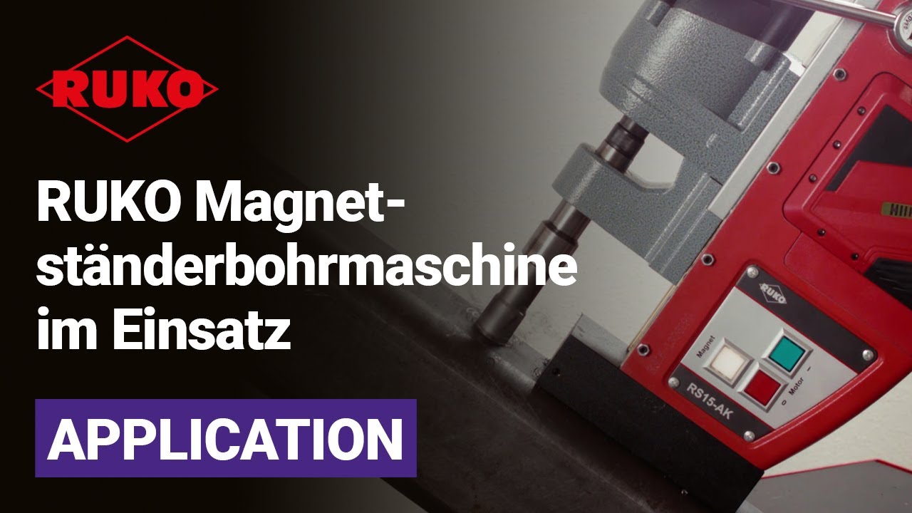 RUKO Magnetständerbohrmaschine RS15-AK im Einsatz - YouTube