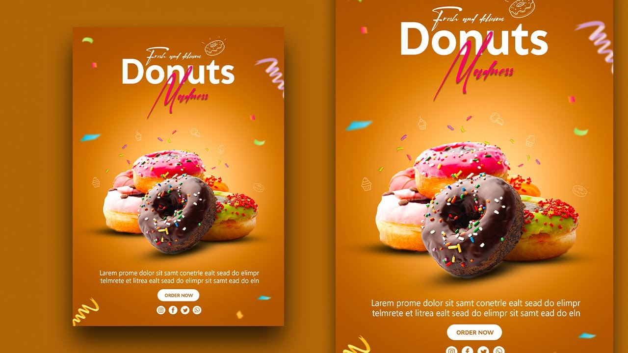 تصميم ملصق دونات | Donut Poster Design - YouTube