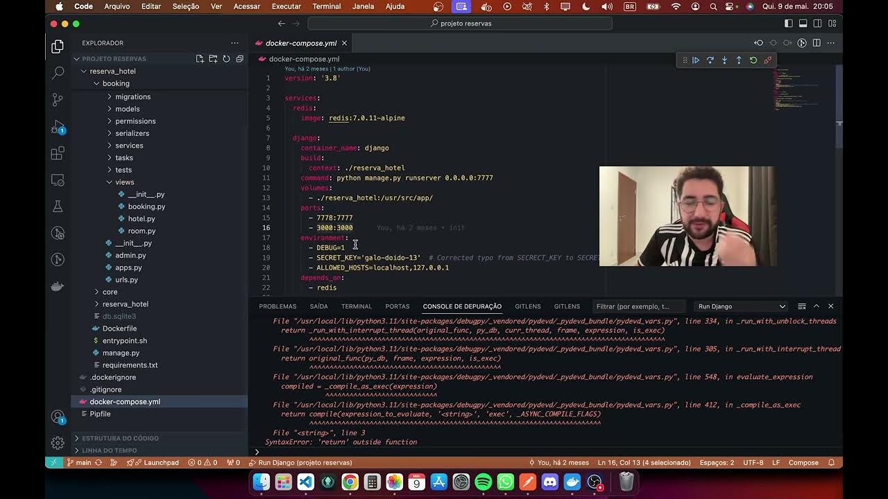 Como configurar o VSCode para Debugar Projetos Django / Python Usando Docker - YouTube