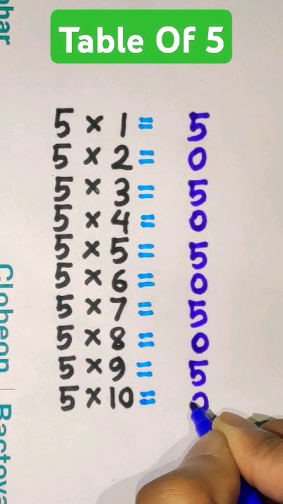 easy trick to learn of table 5 / Multiplication table of 5 / Maths ...