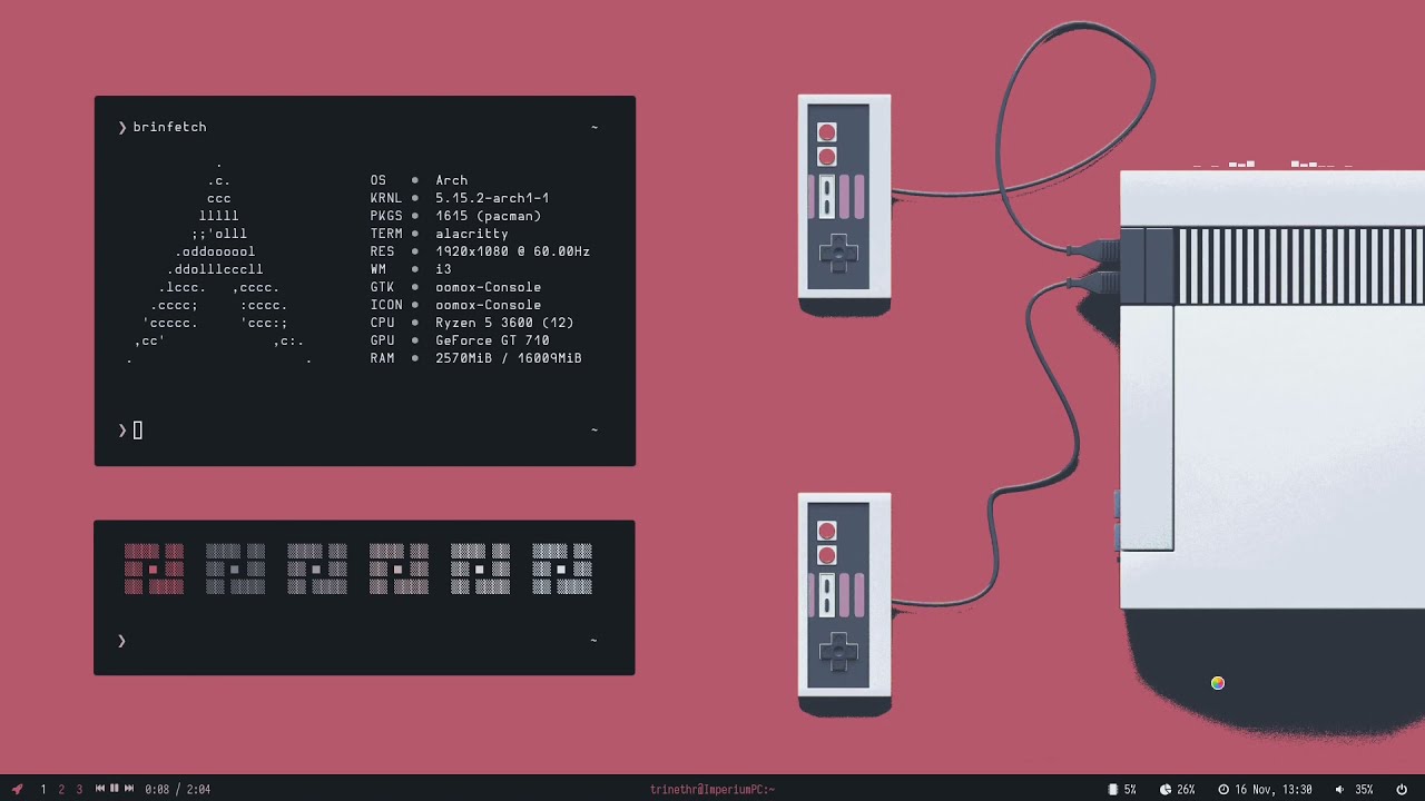 Retro Console | i3wm | Arch Linux - YouTube