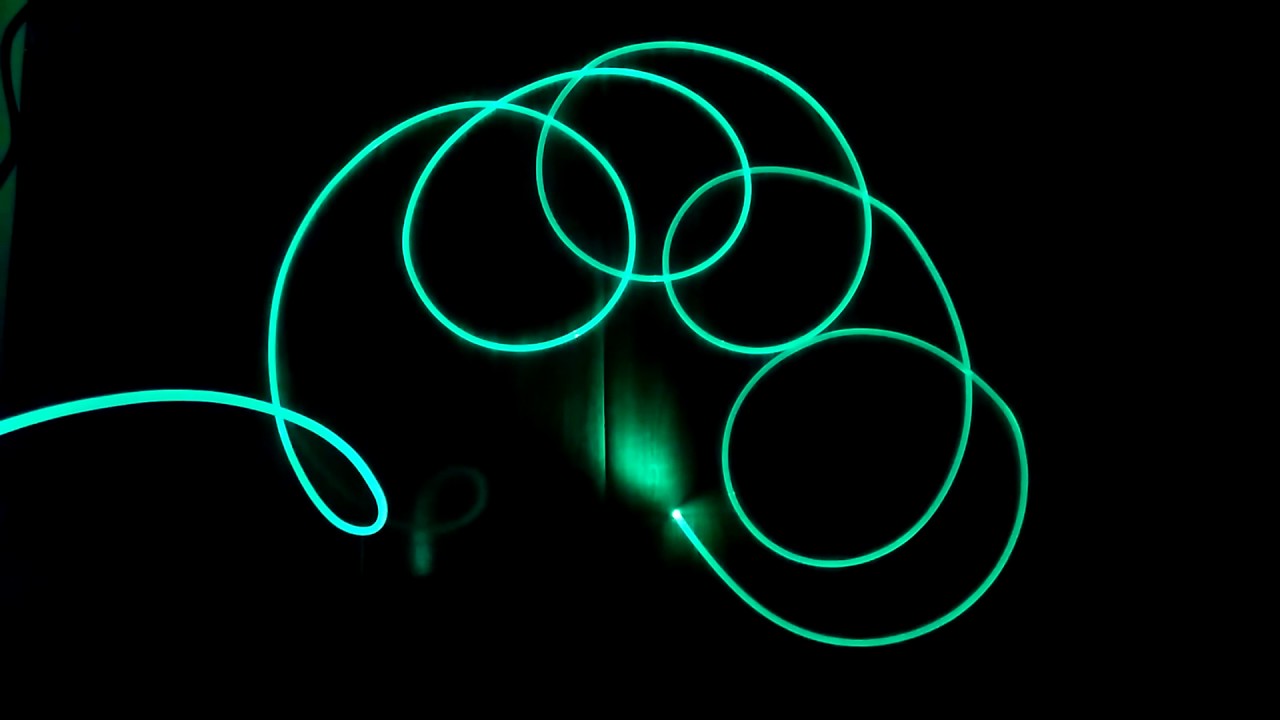8mm side emitting solid core fiber optic lighting cable - YouTube