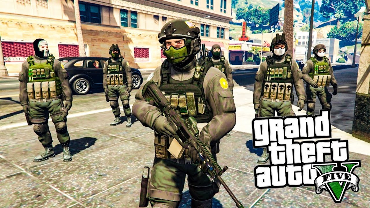 SWAT TEAM Cleans Up The Grove Street Gangs in GTA 5 Compilation! - YouTube