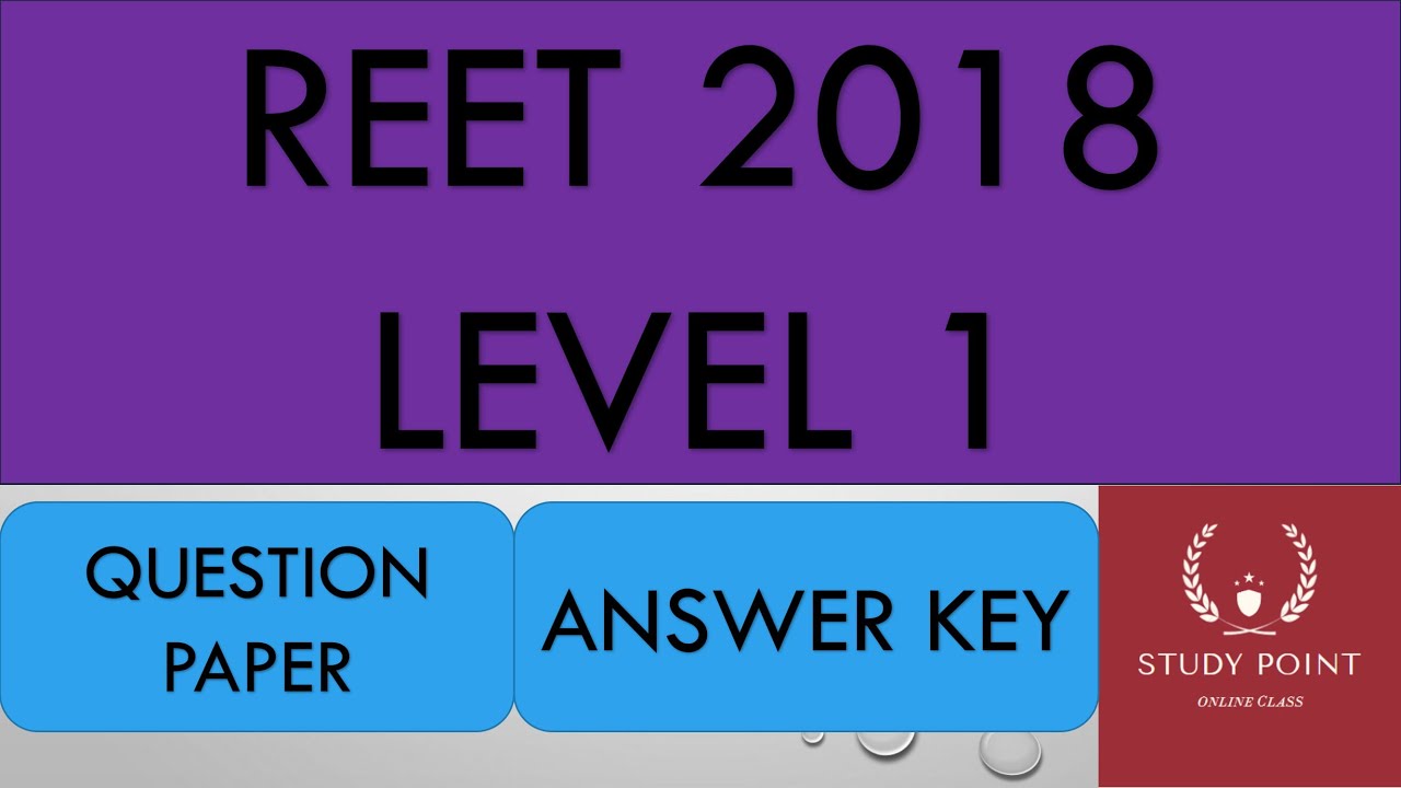 REET 2018 Level-1 Previous year Question paper with answer key - YouTube