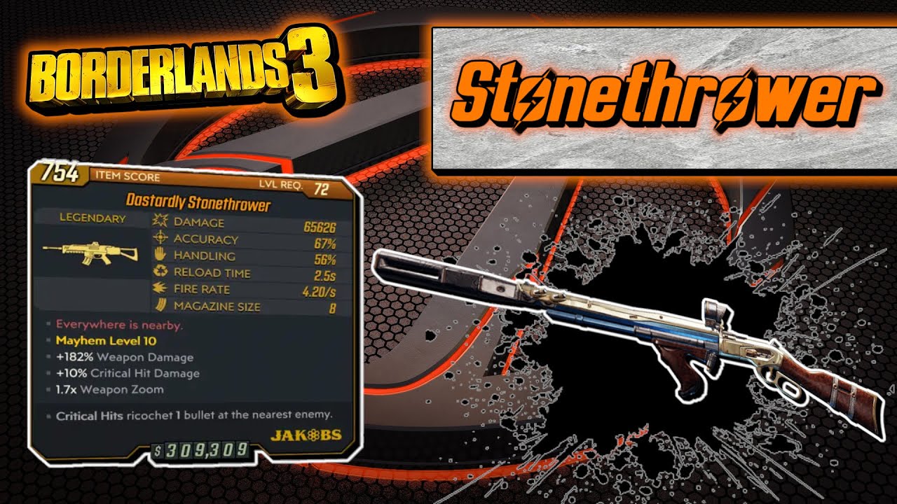 Legendary Item Guide | Stonethrower | [Borderlands 3] - YouTube