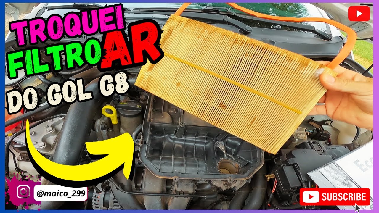 COMO TROCAR FILTRO DE AR DO GOL G8 3 CILINDROS, FAÇA VOCE MESMO - YouTube