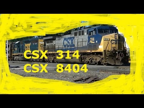 CSX 314 CW44AC ( AC4400CW ) CSX 8404 SD40-2 with a little of everything - YouTube