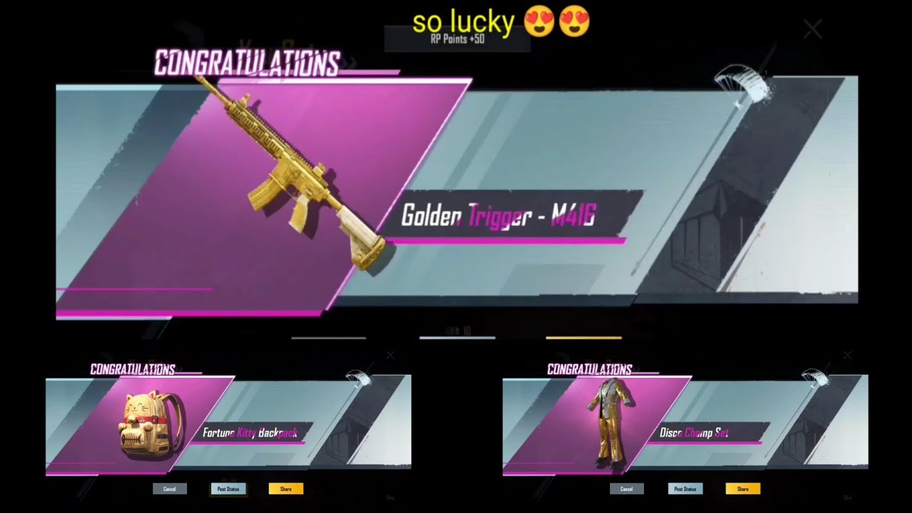 GOT FREE GOLDEN M416 SKIN 😍😍||NEW BGMI PREMIUM CRATE OPENING - YouTube