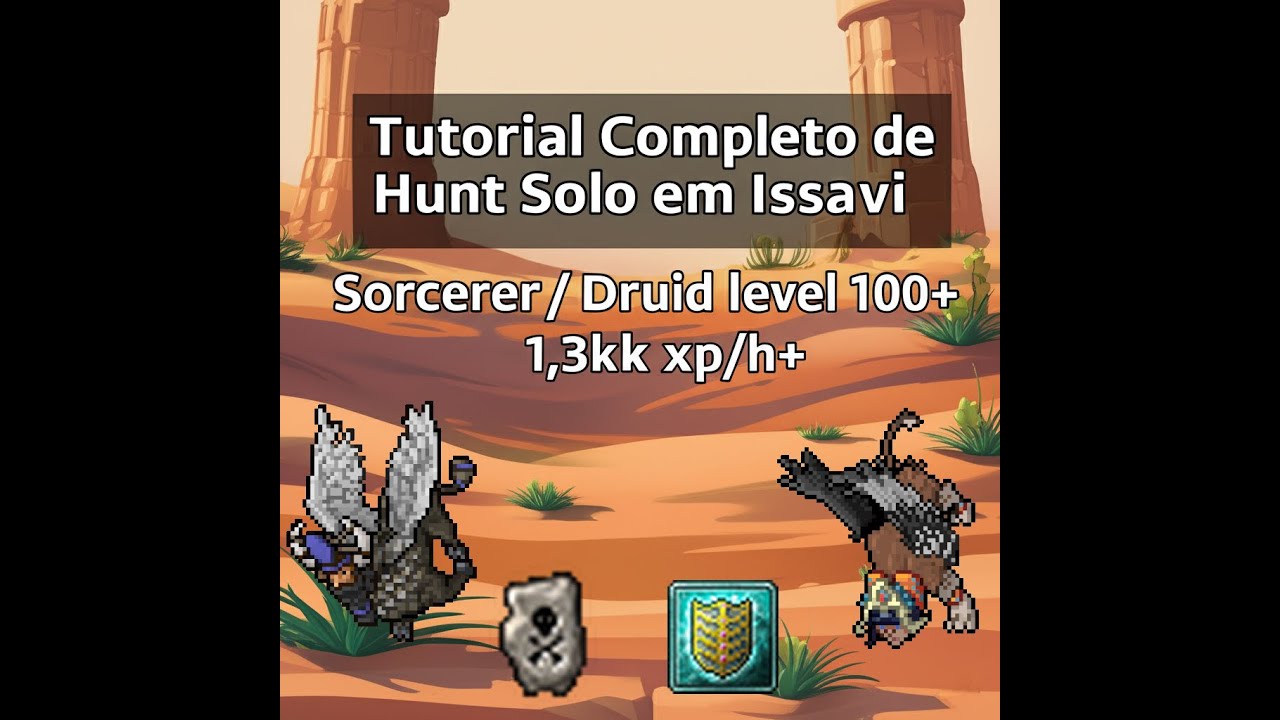 Tibia: Hunt solo druid/sorc lv 100+ em Issavi caçando Lamassu e Sphinx ...