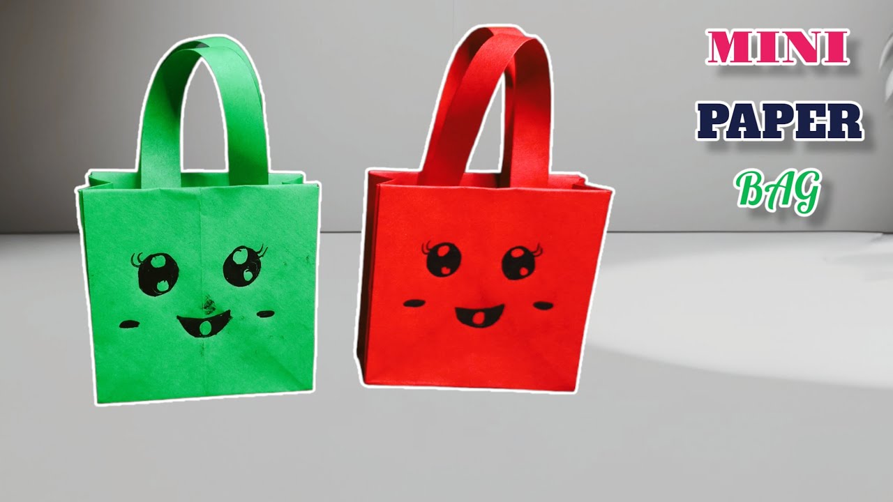 how to make mini paper beg || cute mini paper bags making step by step ...