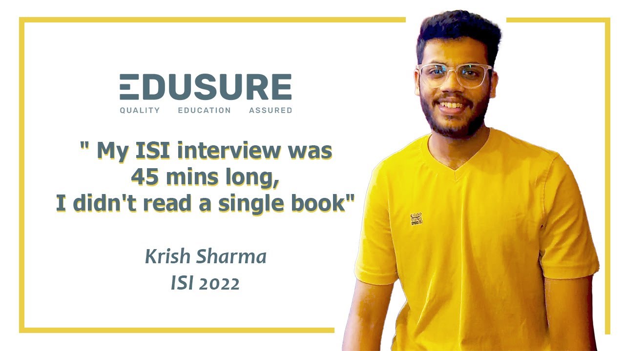 My ISI Interview went on for 45 mins, I didn't read a single book- Krish Sharma - YouTube
