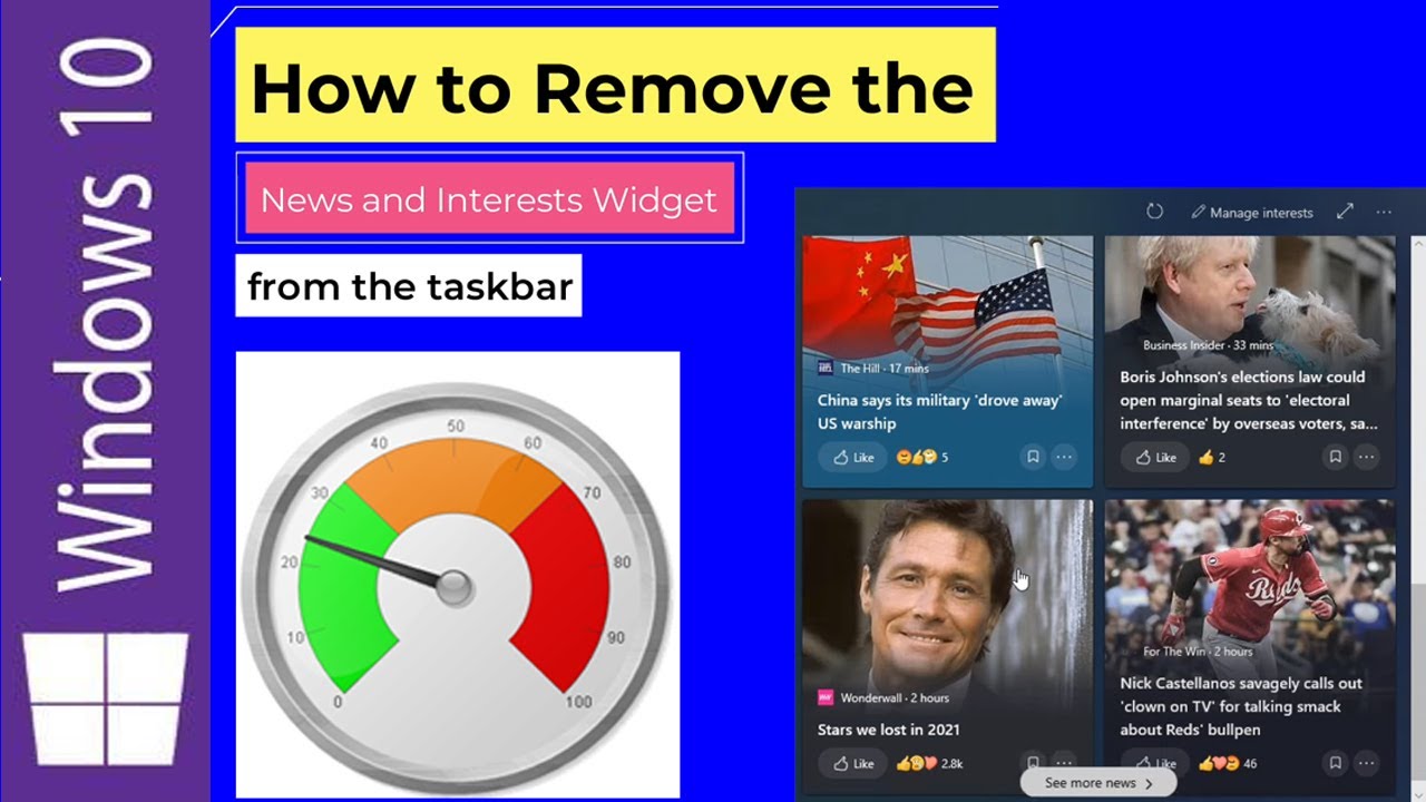 How to Disable the News and Interests Widget on the Windows10 Taskbar ...