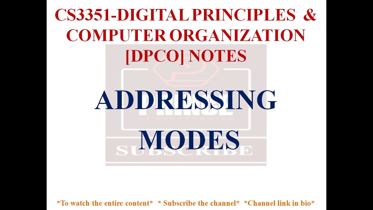 ADDRESSING MODES NOTES | CS3351 DIGITAL PRINCIPLES AND COMPUTER ...