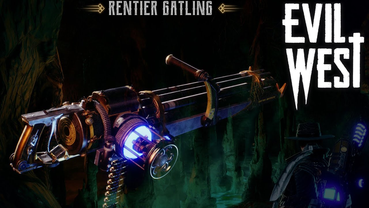 Evil West let's Play 2k Part 22, Hut in the Woods & Gatling Gun - YouTube