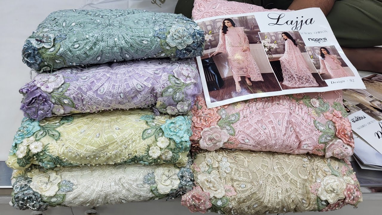 Noors LAJJA Pakistani Exclusive Womens Dresses | Semi Stitched Long ...