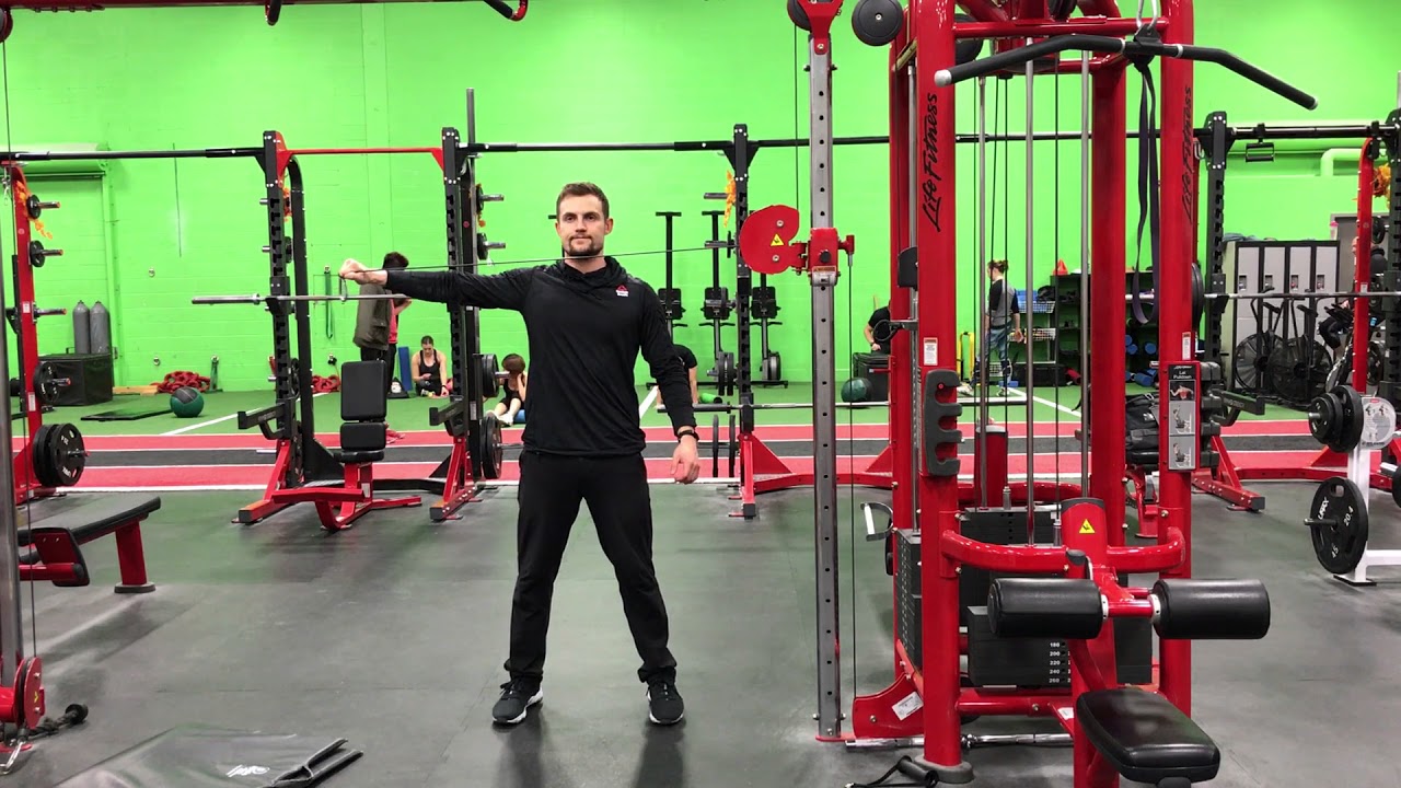 Standing Single Arm Cable Reverse Fly - Palm Down / Pulley @ Shoulder Height - YouTube