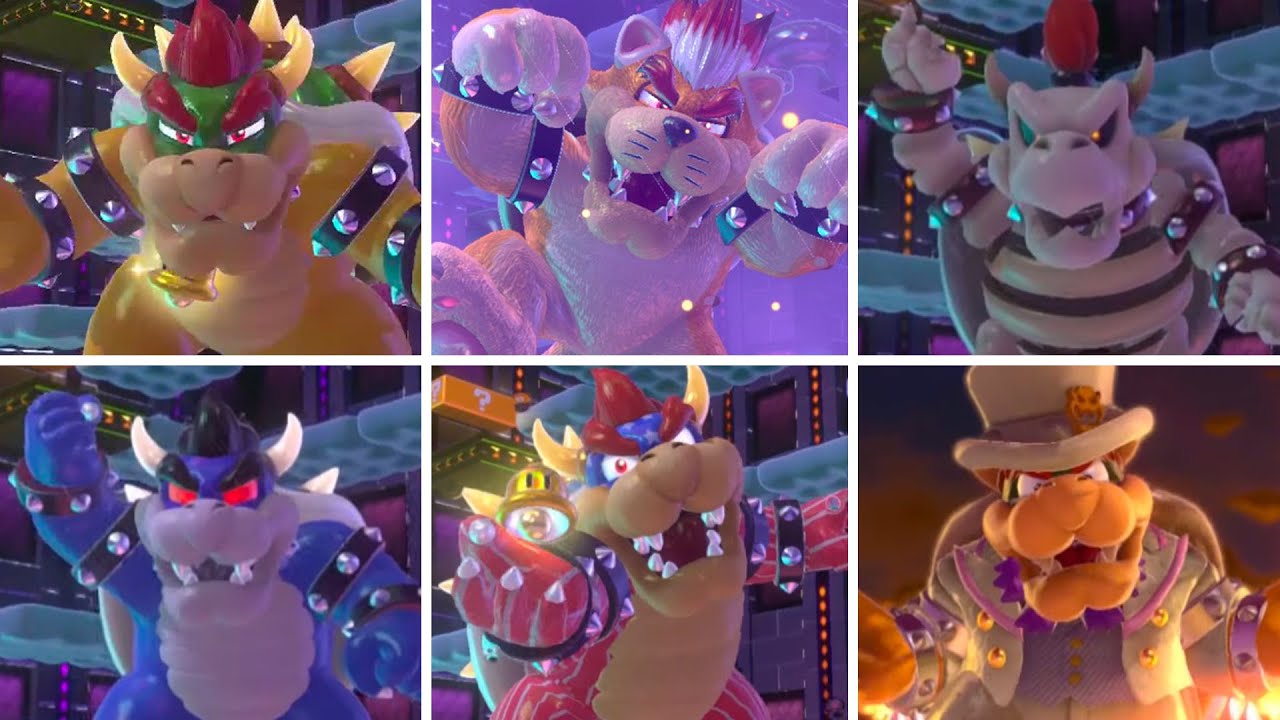 All Final Bowser Boss Fights in Super Mario 3D World + Bowsers Fury ...