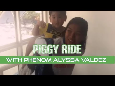 Piggy Ride with Alyssa Valdez