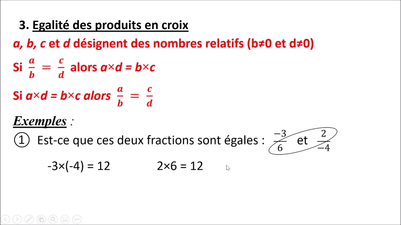 F3 - égalité des produits en croix - YouTube