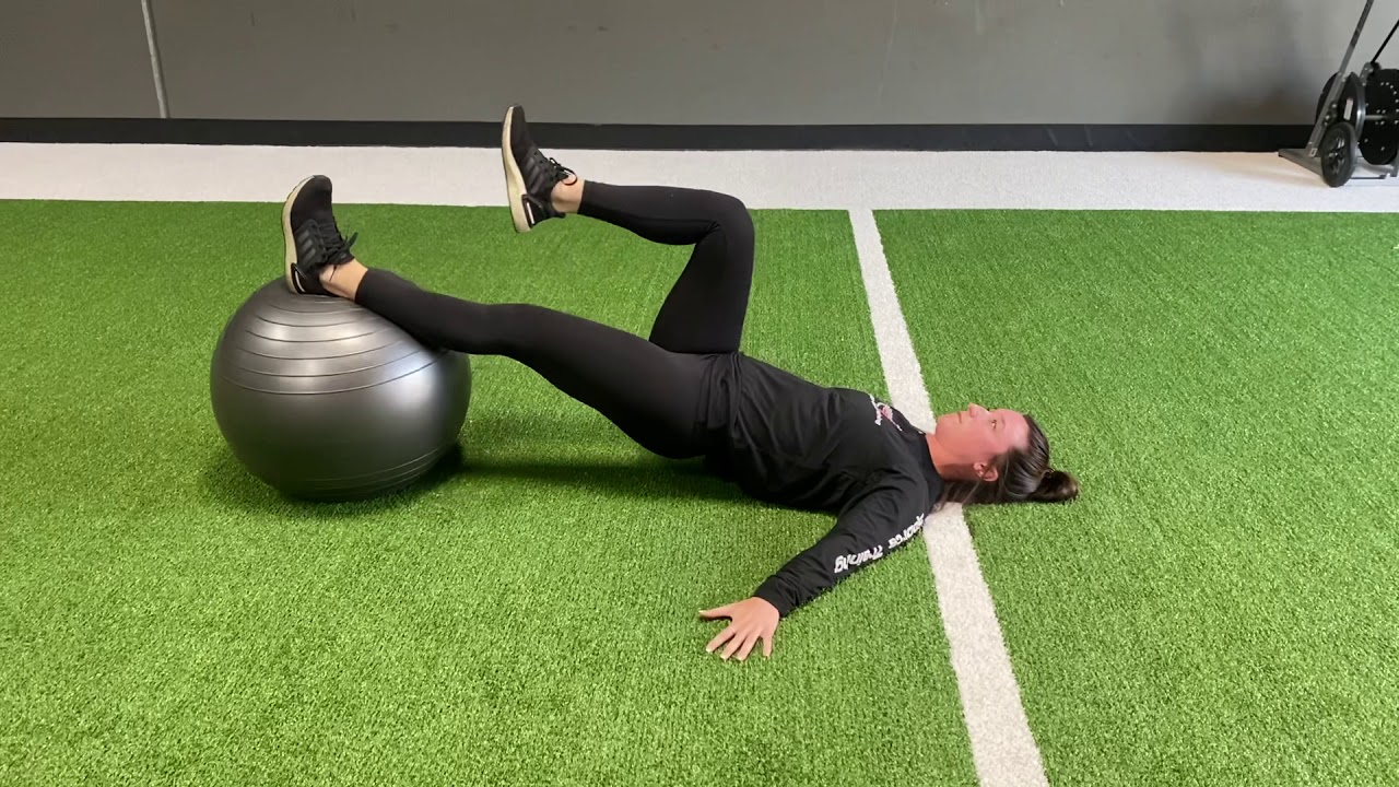 Stability Ball Single Leg Curl - YouTube
