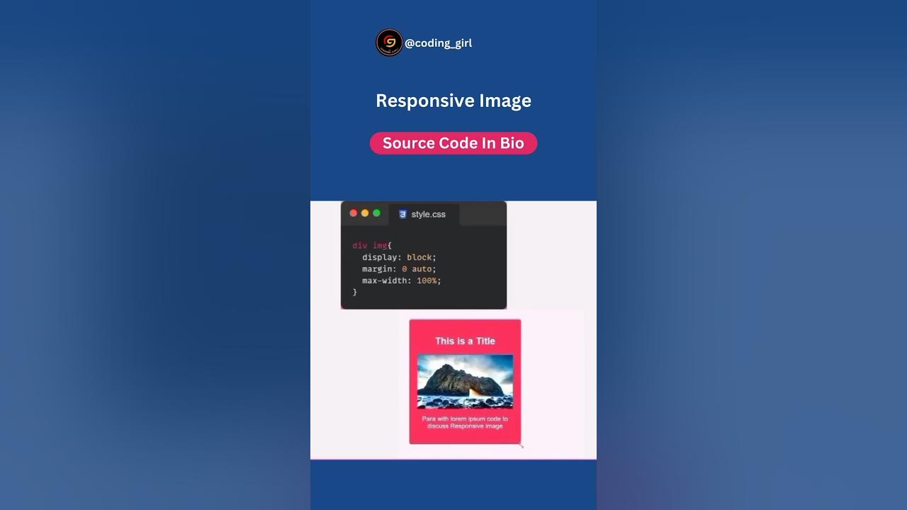 Responsive Image Coder Webdevelopment Webdesign Shortvideo Codinglove Youtube