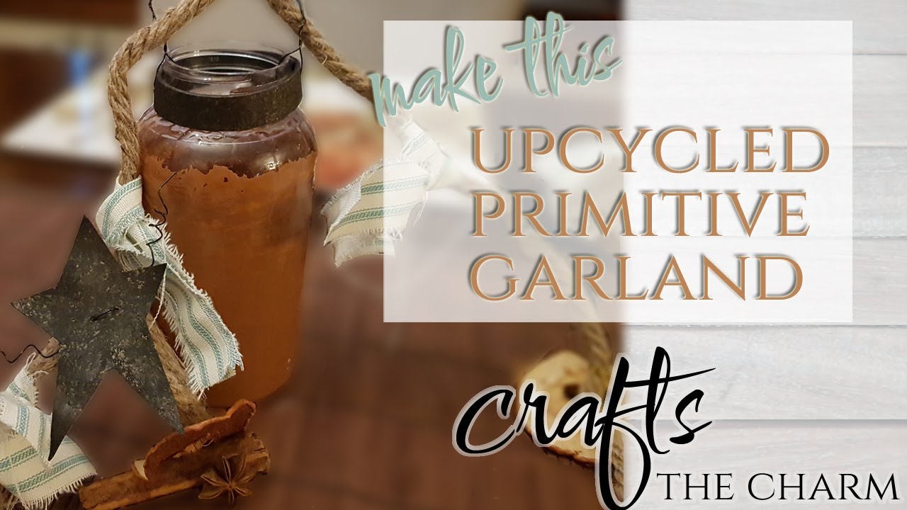 Make this primitive upcycled garland for fall! - YouTube