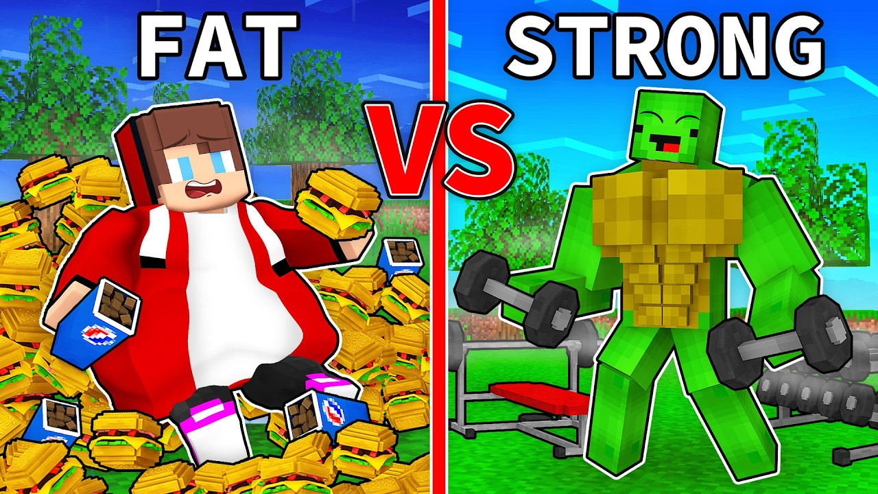 FAT JJ vs STRONG Mikey Gym Battle - Minecraft Animation / Maizen - YouTube