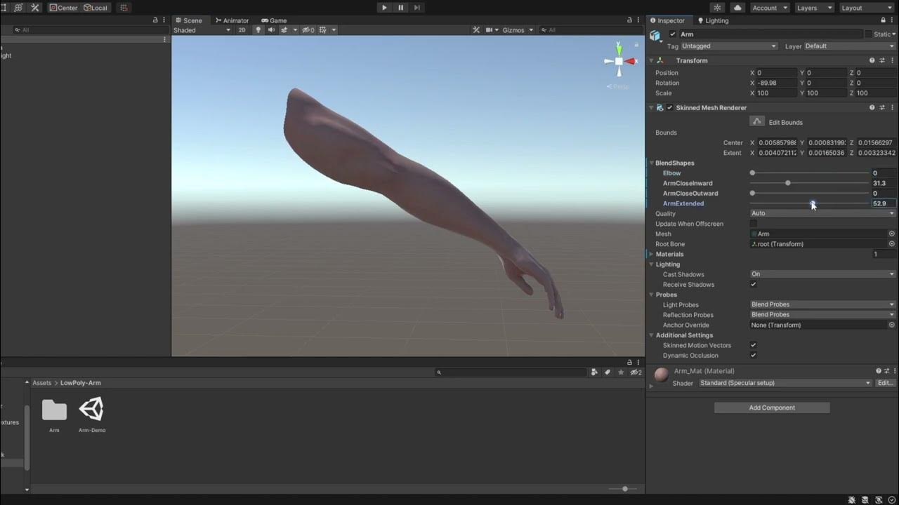 Low-Poly Arm With Corrective Shape Keys Demo - Unity - YouTube