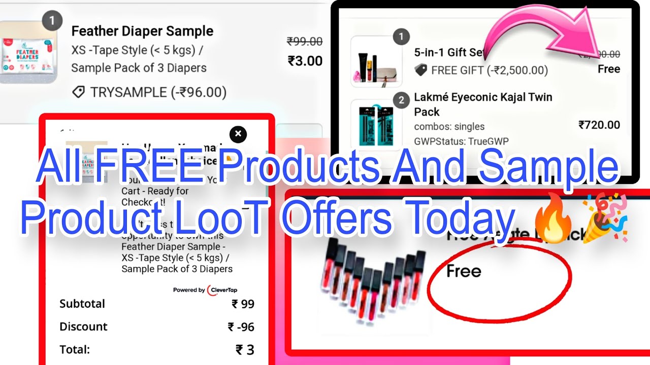 All FREE Products And Sample Product LooT Offers Today 🔥😱 - YouTube