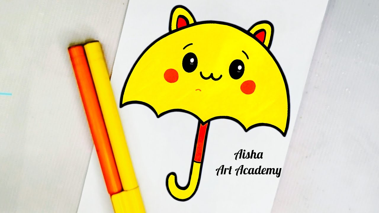 Umbrella drawing / Learn to Draw a Cute Umbrella | Drawing Tutorial ...