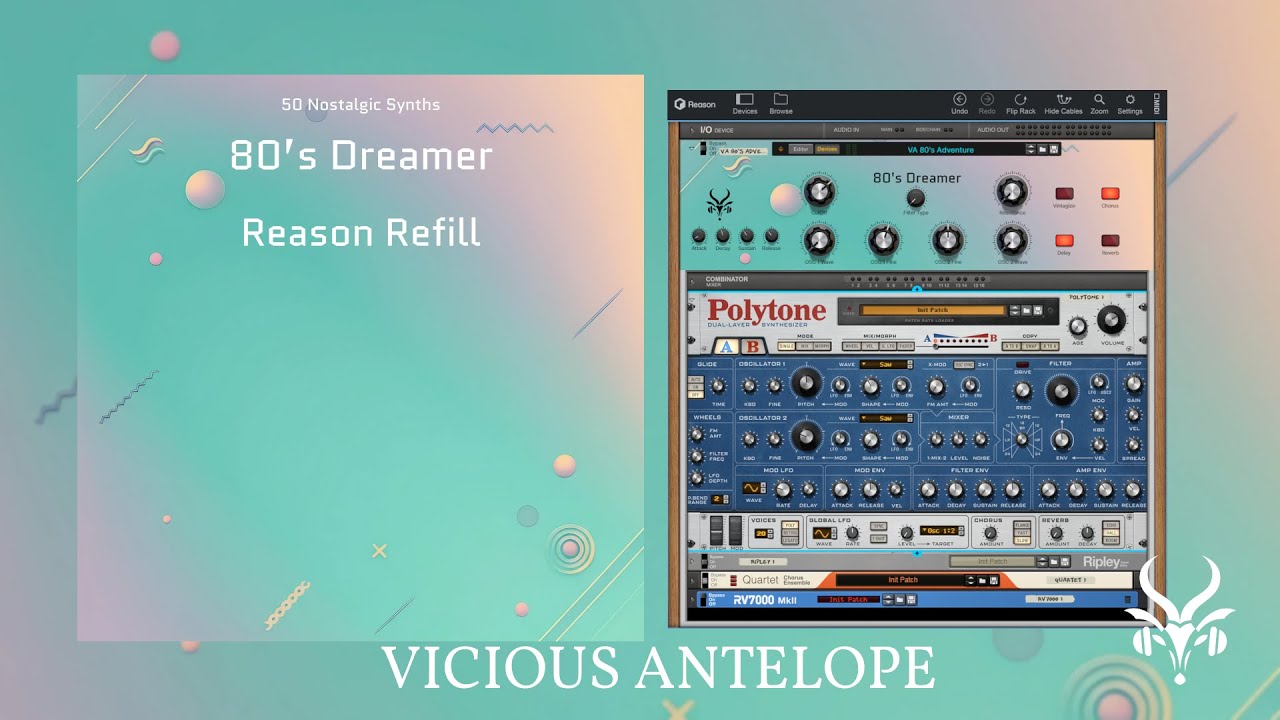 Reason Refill - Vicious Antelope - 80's Dreamer, Polytone Synth - YouTube