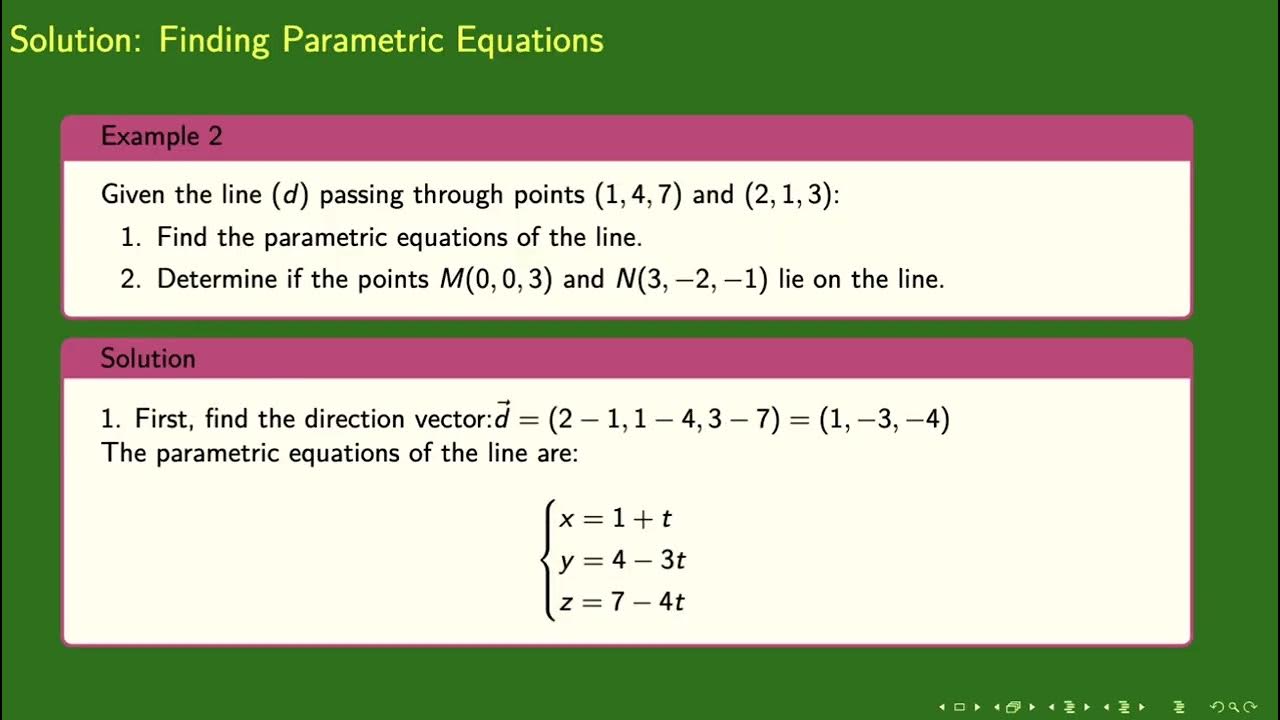 Equations of a Line in Space - YouTube