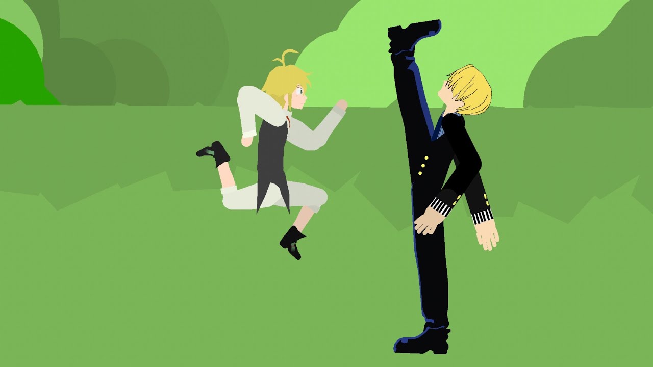 Sanji vs meliodas Stick nodes fight( one piece vs 7 sins - YouTube