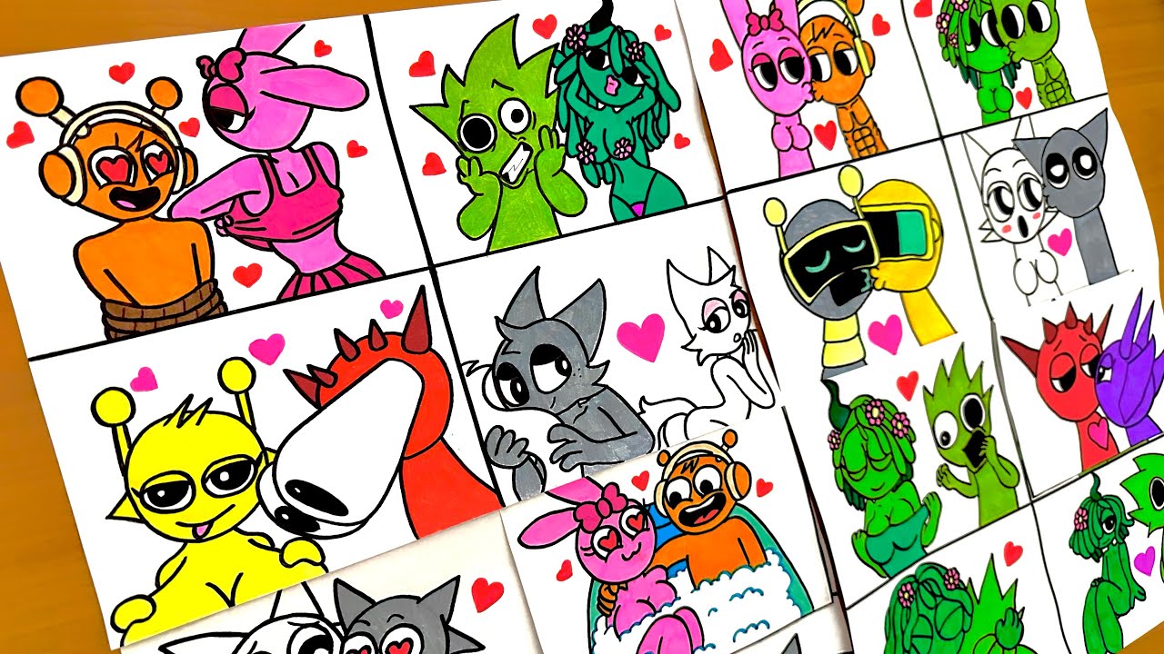 Drawing Incredibox Sprunki ALL NEW SUS Love Story ️ - YouTube