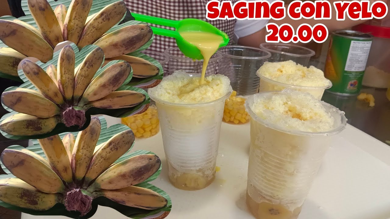 Easy Saging Con Yelo with Creamy Milk 2025 | Sweetened Banana with ...