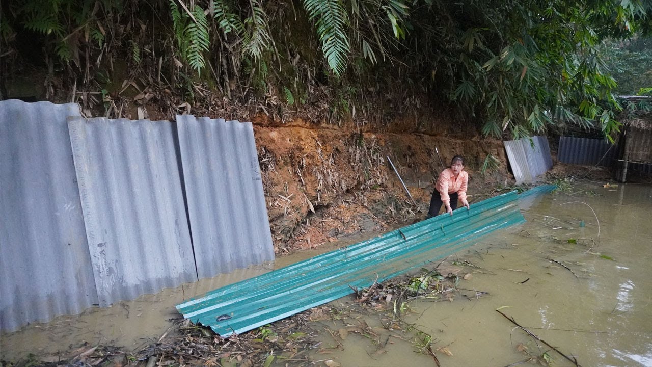 Build pond embankment with corrugated concrete, Build a closed wall to ...