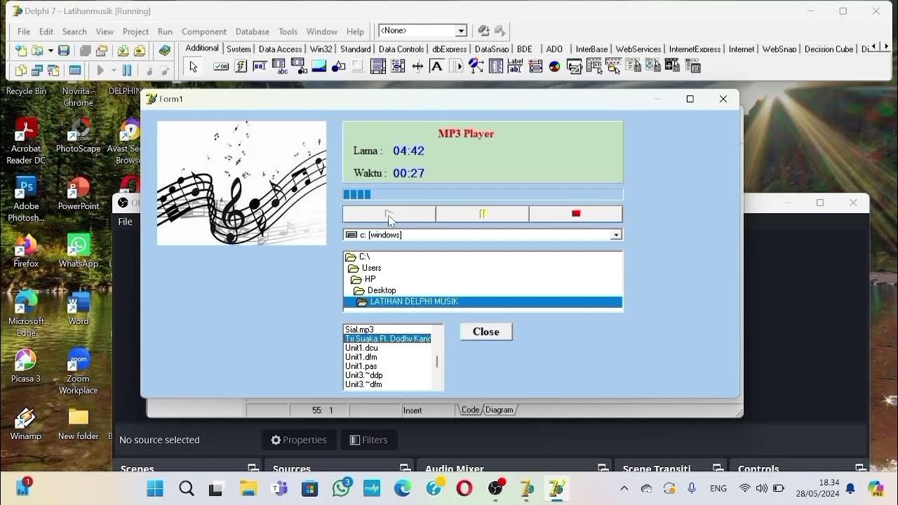 PROGRAM MP3 PLAYER DENGAN DELPHI 7 - YouTube
