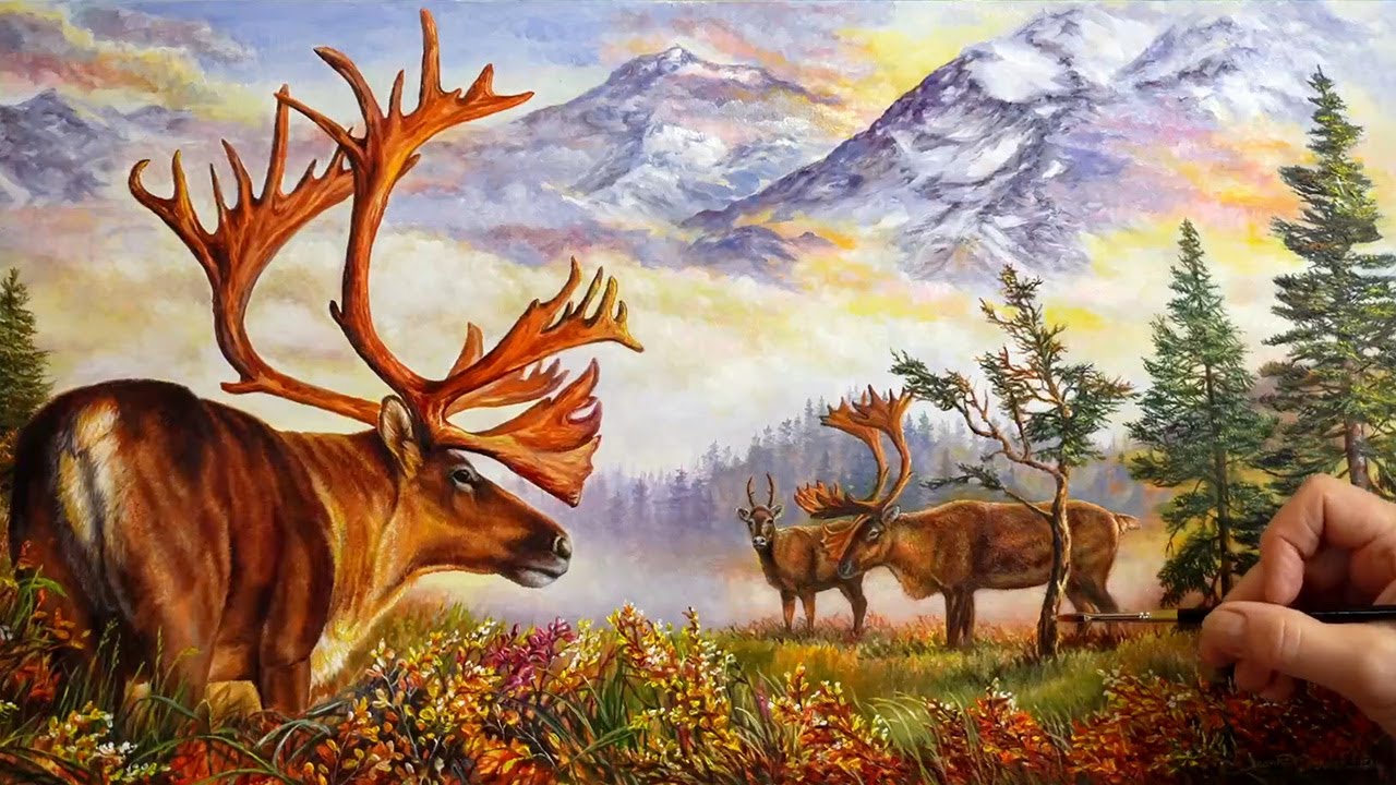 Caribou Timelapse Painting in Alaska: America's Final Frontier - YouTube