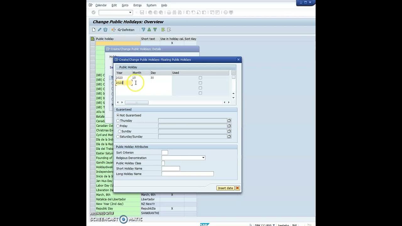 SAP-SD | CALENDAR(SCAL) | FLOATING PUBLIC HOLIDAY - YouTube