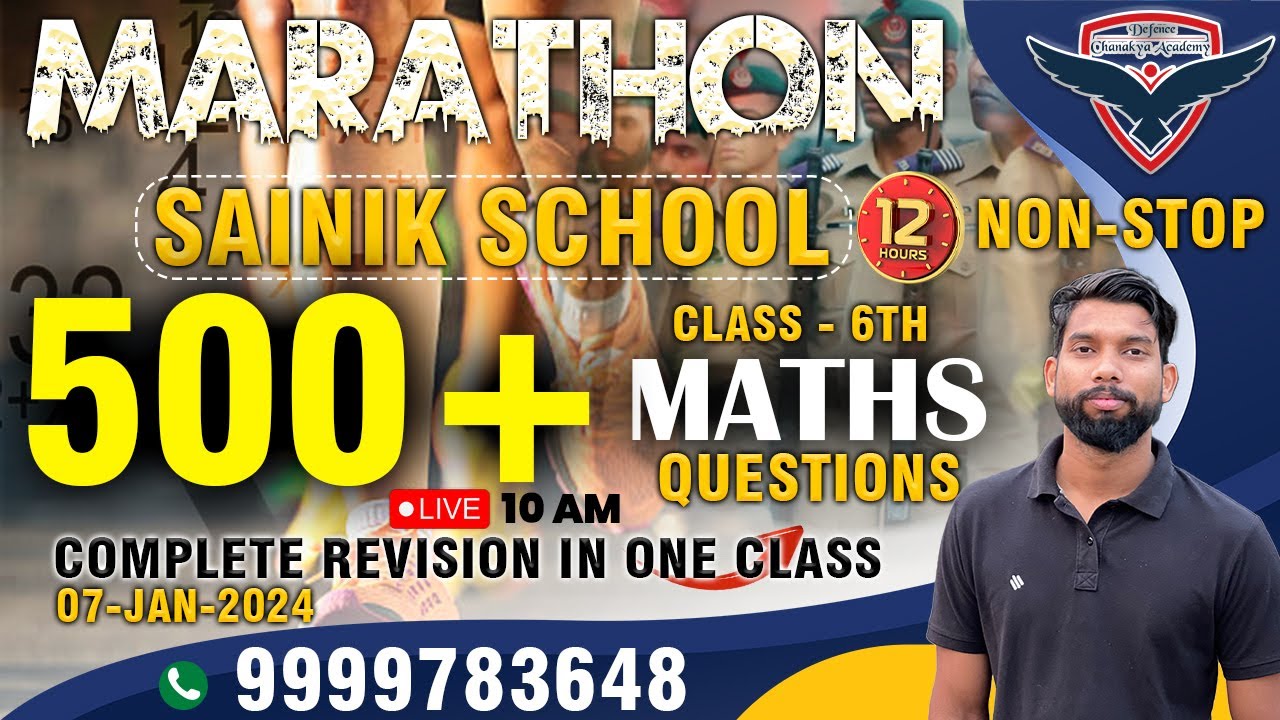 Sainik School Maths Marathon Class | Maths Complete Revision | Sainik ...