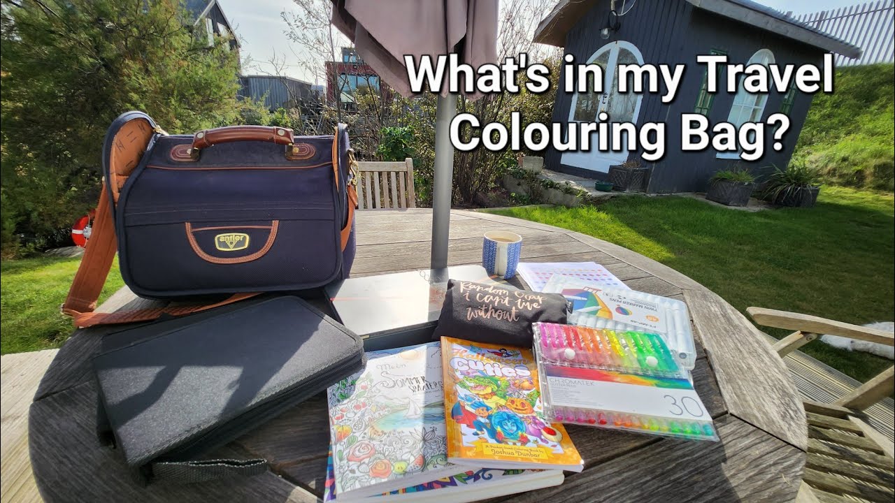 What's In My Travel Colouring Bag? || Adult Coloring on Vacation - YouTube