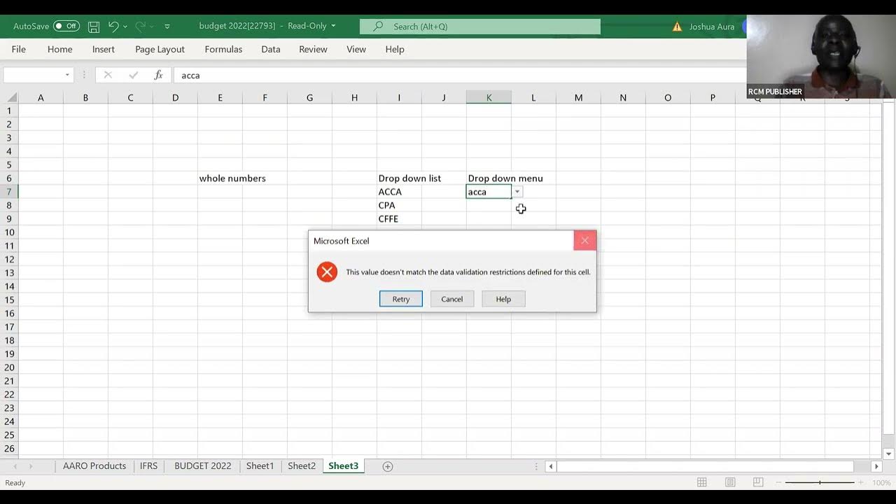 Data Validation-Advanced Excel - YouTube
