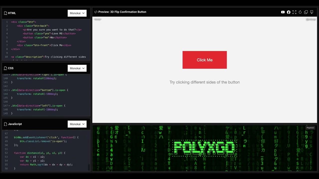 3D Flip Confirmation Button - PolyDev plugin - YouTube