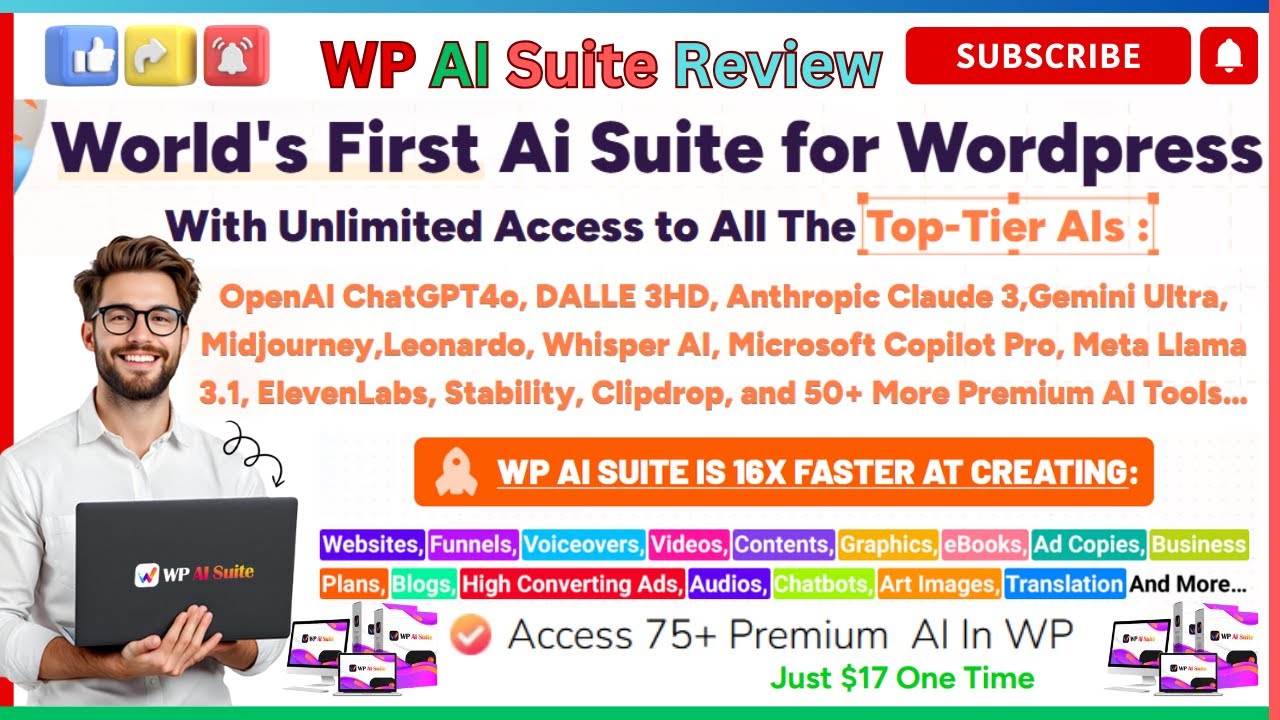 WP AI Suite Review: Access 75+ Premium AI Tools in WordPress || Full Sales Page Overview! - YouTube